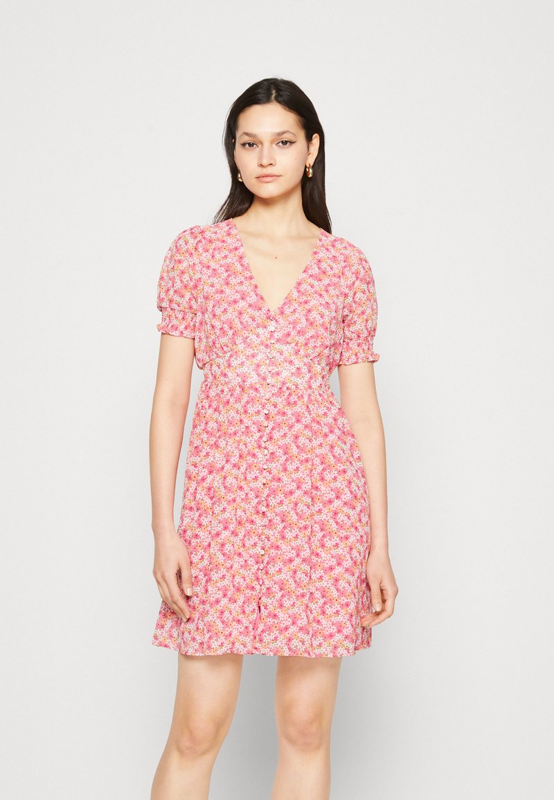 ONLY ONLAMANDA SHORT DRESS - Abito a camicia - carmine/rosa screziato ...