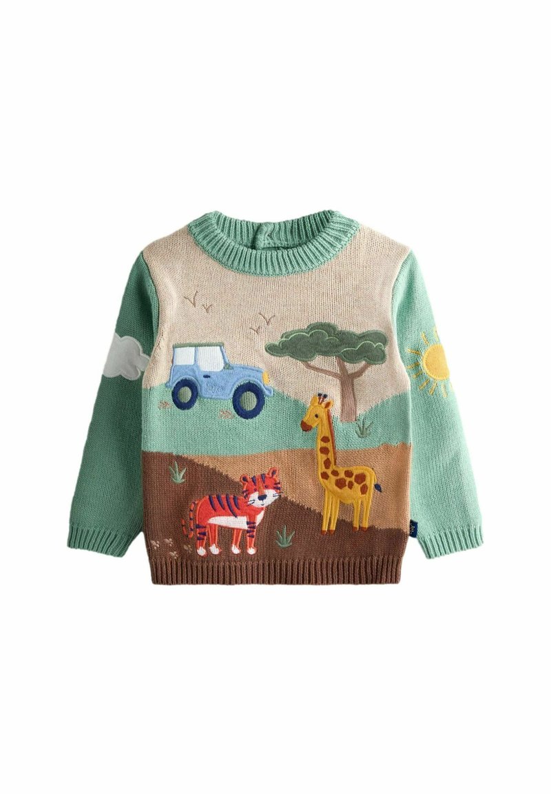 JoJo Maman Bébé REGULAR FIT - SAFARI SCENE - Jumper - khaki/green/green ...