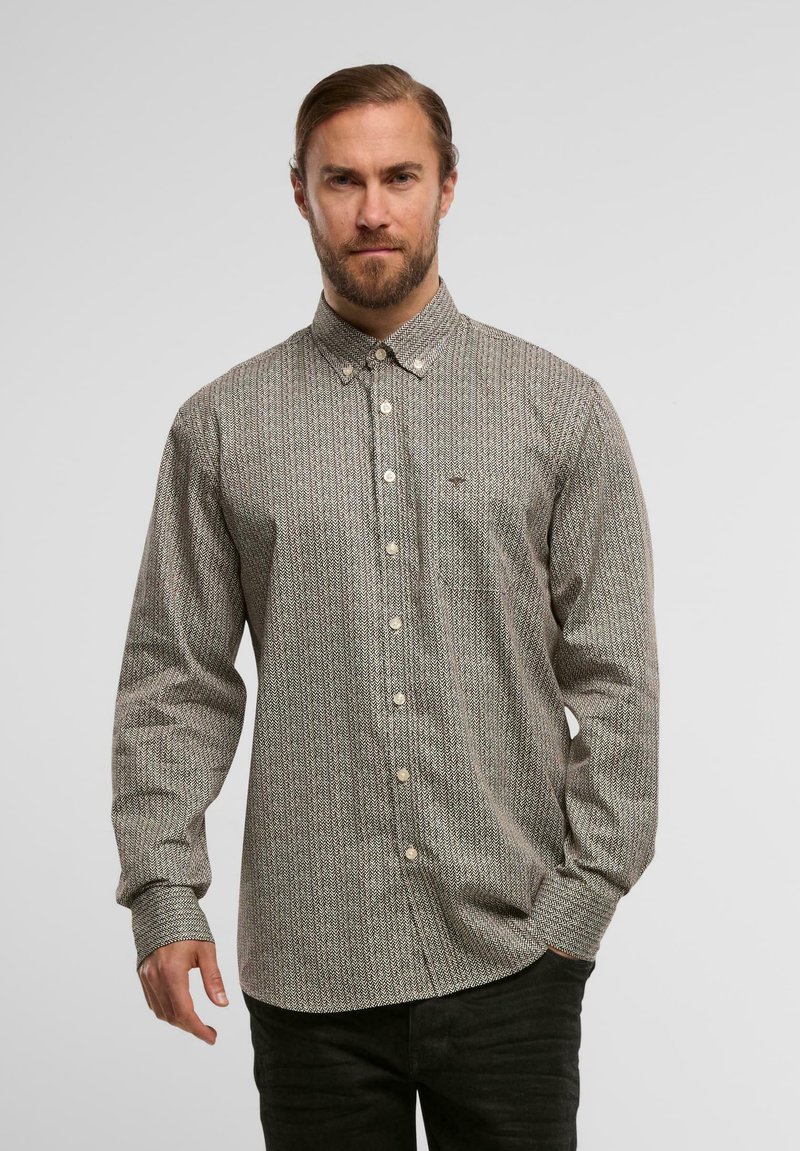 Fynch-Hatton STRUCTURE - Chemise - dark chocolate/marron foncé - ZALANDO.FR