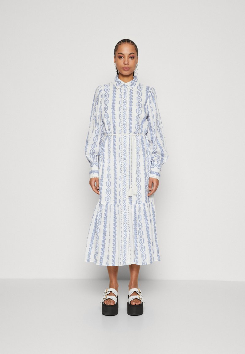 YAS YASTOVINA LONG SHIRT DRESS - Blusenkleid - star white/weiß - Zalando.de