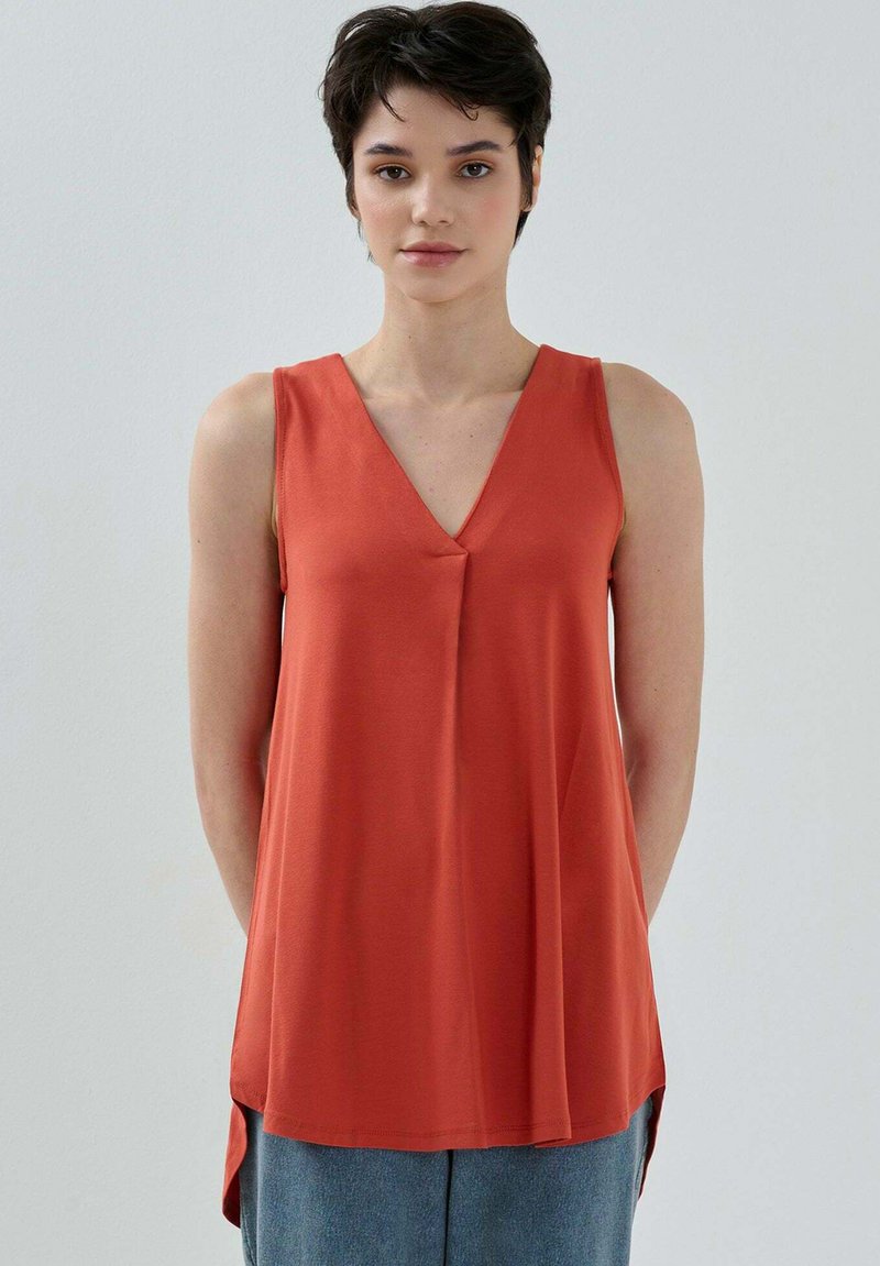 anou anou CLASSIC BLOUSE - Top - orange/portocaliu - Zalando.ro