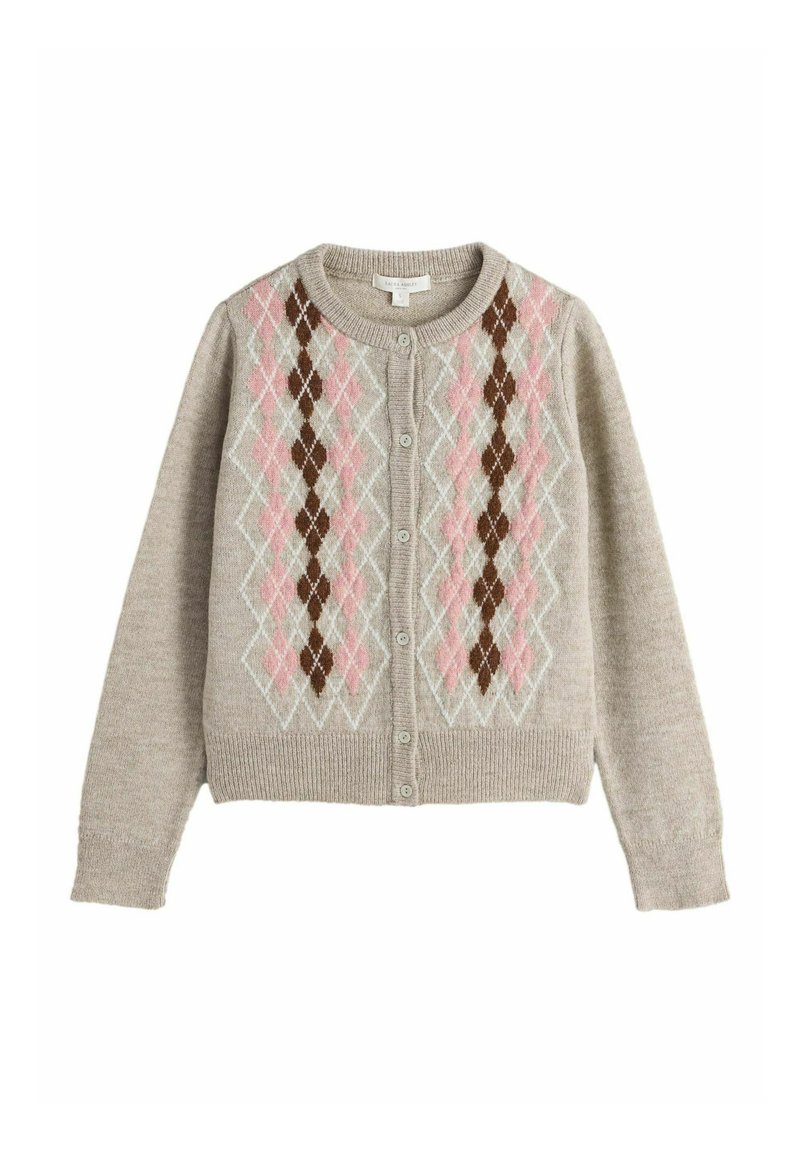 Laura Ashley REGULAR FIT - ARGYLE WITH A TOUCH - Cardigan - pink/cream ...