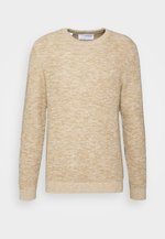 Selected Homme SLHVINCE LS BUBBLE CREW NECK W NOOS - Džemper - kelp/hajutatud beež - Zalando.ee