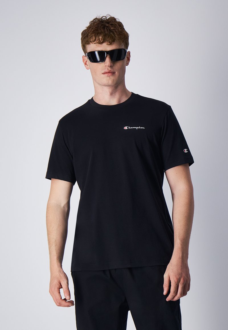Champion CLASSIC CREWNECK SMALL LOGO ICONS - T-Shirt basic - black/schwarz - Zalando.at