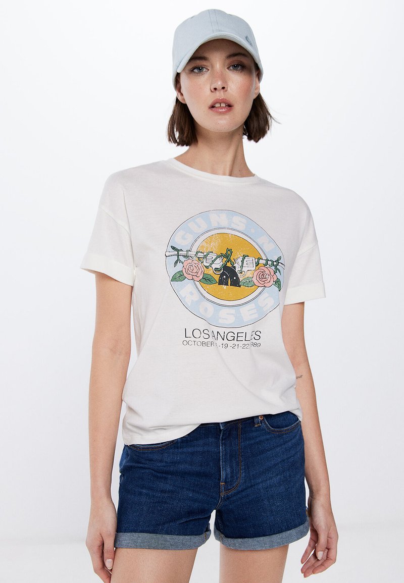 Springfield GUNS N ROSES - Triko s potiskem - white/bílá - Zalando.cz