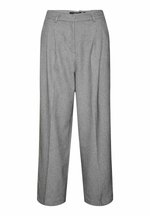 Vero Moda VMAUDREY HR - Tygbyxor - dark grey melange/mörkgråmelerad ...