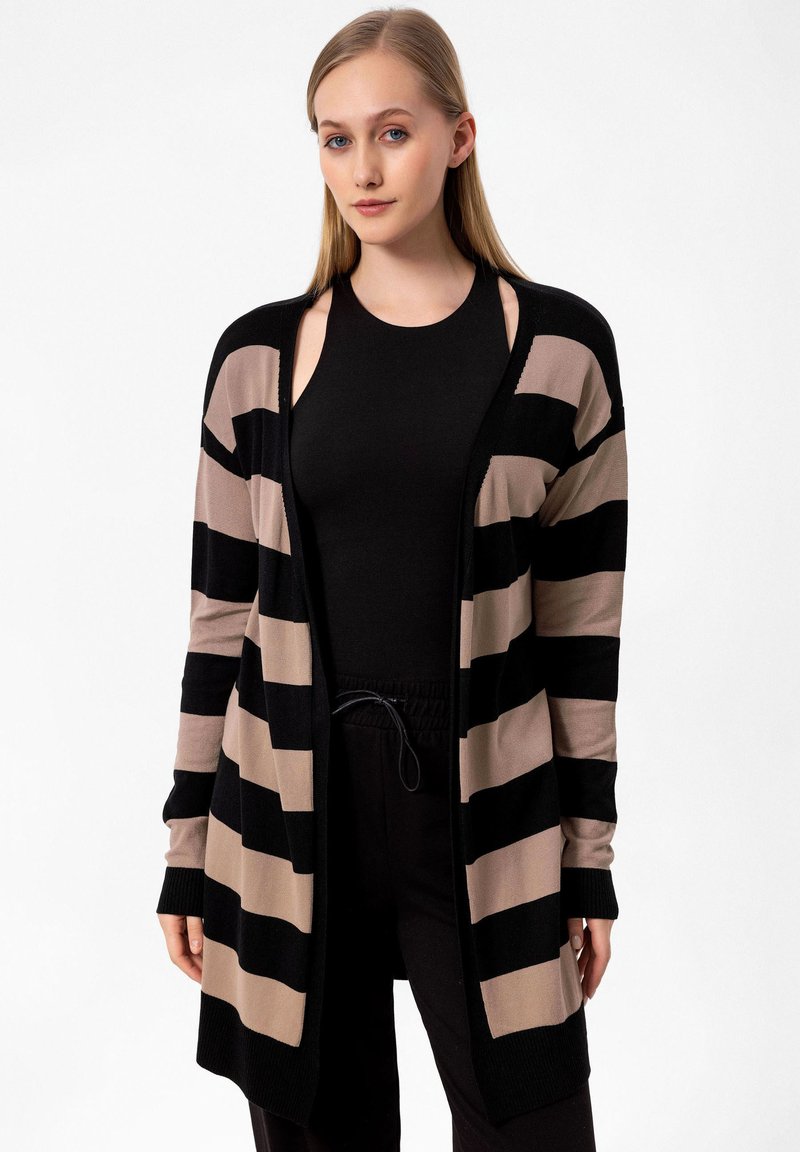 anou anou KORY- STRIPED - LONG - RELAXED FIT - Chaqueta de punto ...