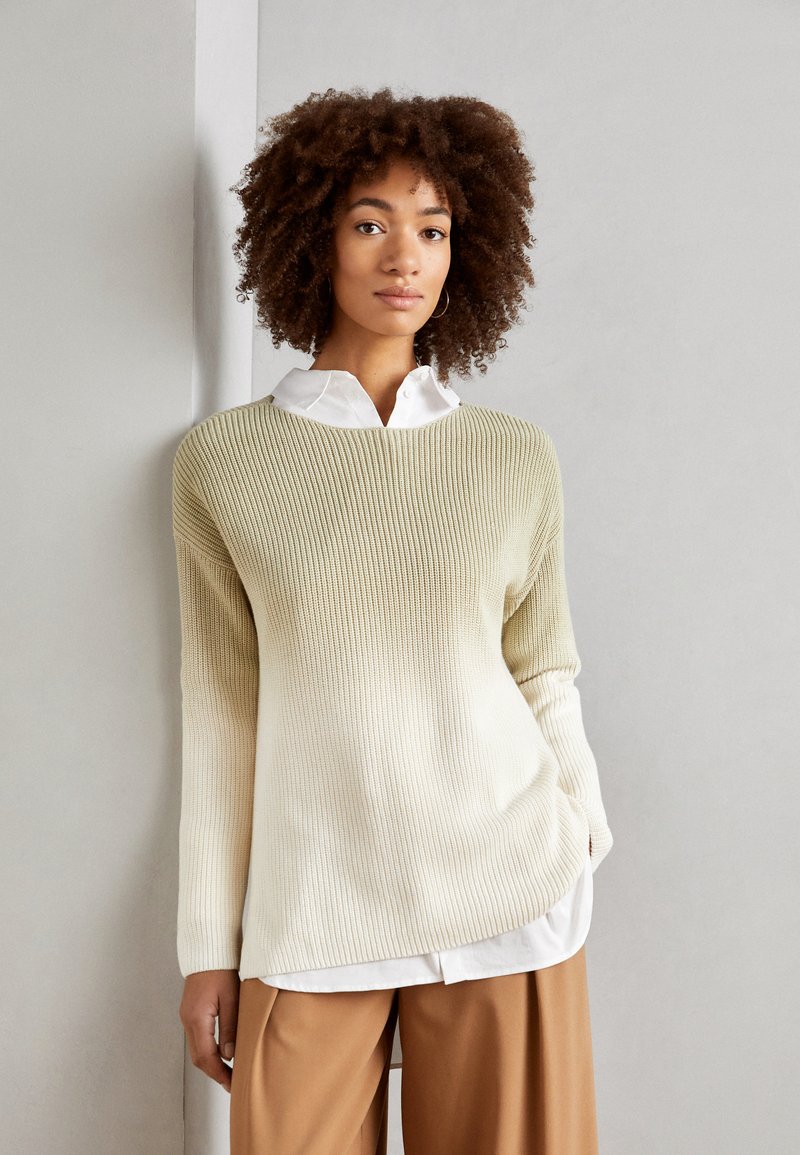 Marc O'Polo LONGSLEEVE DEGRADÉE - Strikkegenser - multi/steamed sage/khaki - Zalando.no