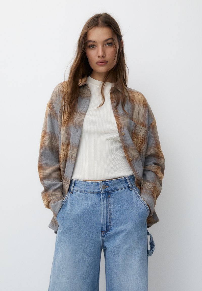 PULL&BEAR FADED - Button-down blouse - grey - Zalando