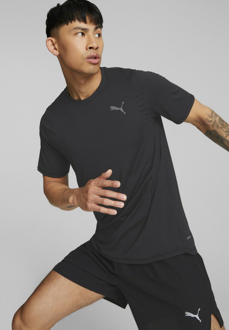 Puma Basic T-shirt - black heather/black - Zalando.de