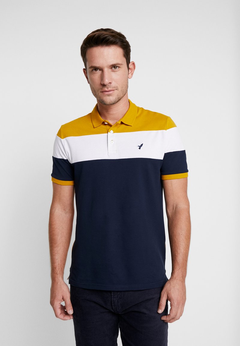 Pier One Polo - dark blue/mustard/bleu marine - ZALANDO.FR
