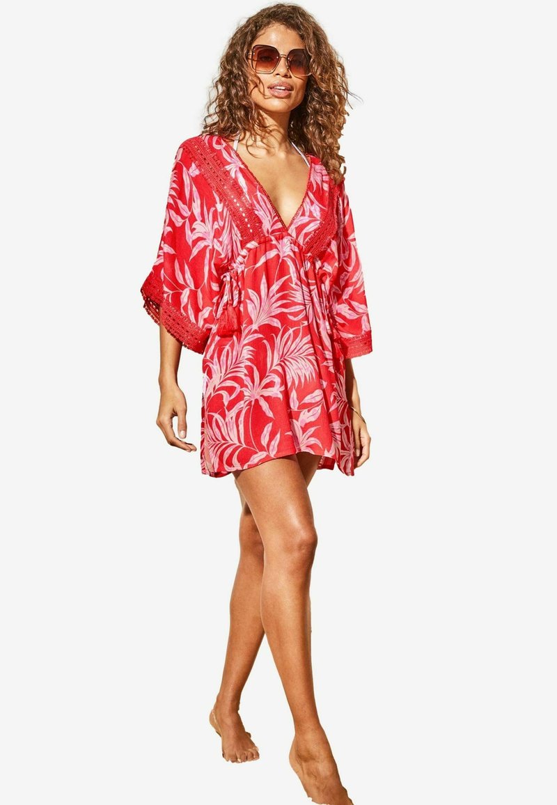 Lipsy COVER UP KAFTAN - Freizeitkleid - pink lace trim/pink - Zalando.de