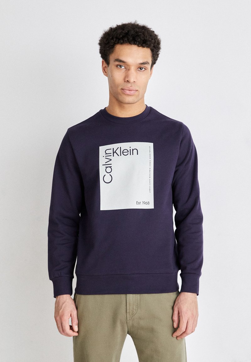 Calvin Klein SQUARE LOGO - Sweatshirt - night sky/dark blue - Zalando.ie