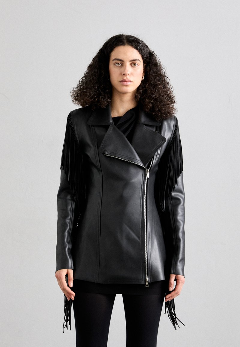 Norma Kamali FRINGE PICKLEBALL GANG JACKET - Faux leather jacket ...