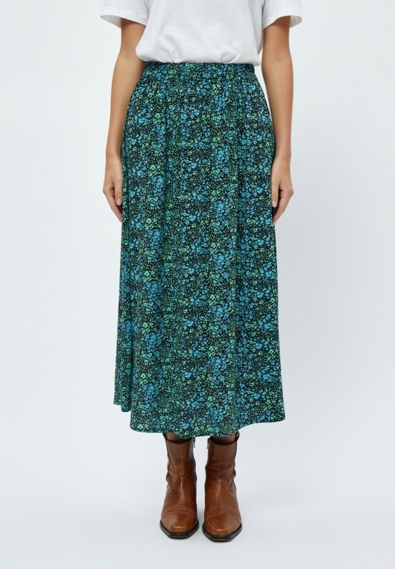 Minus MIBELIA MIDI SKIRT 4 - Plooirok - bright lime print/meerkleurig ...