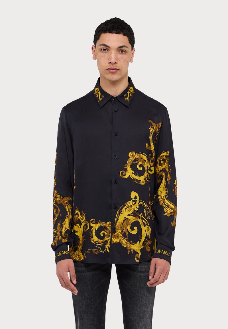 Versace Jeans Couture PANEL BAROQUE - Shirt - black/gold/black ...