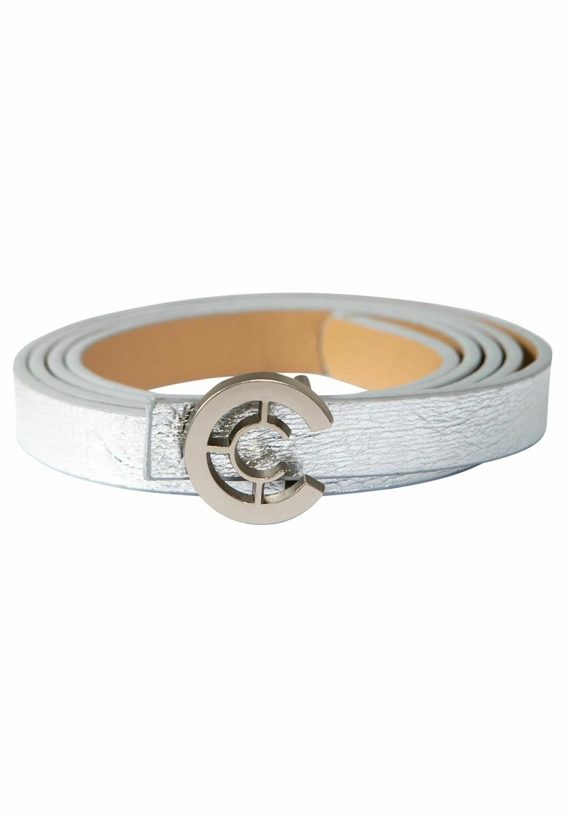 Coster Copenhagen SMALL LOGO - Belt - silver-coloured metallic silver ...