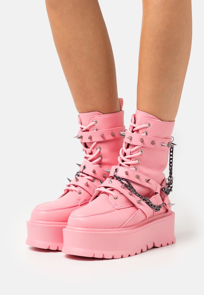 Koi Footwear Botki kowbojki i motocyklowe/różowy - Zalando.pl