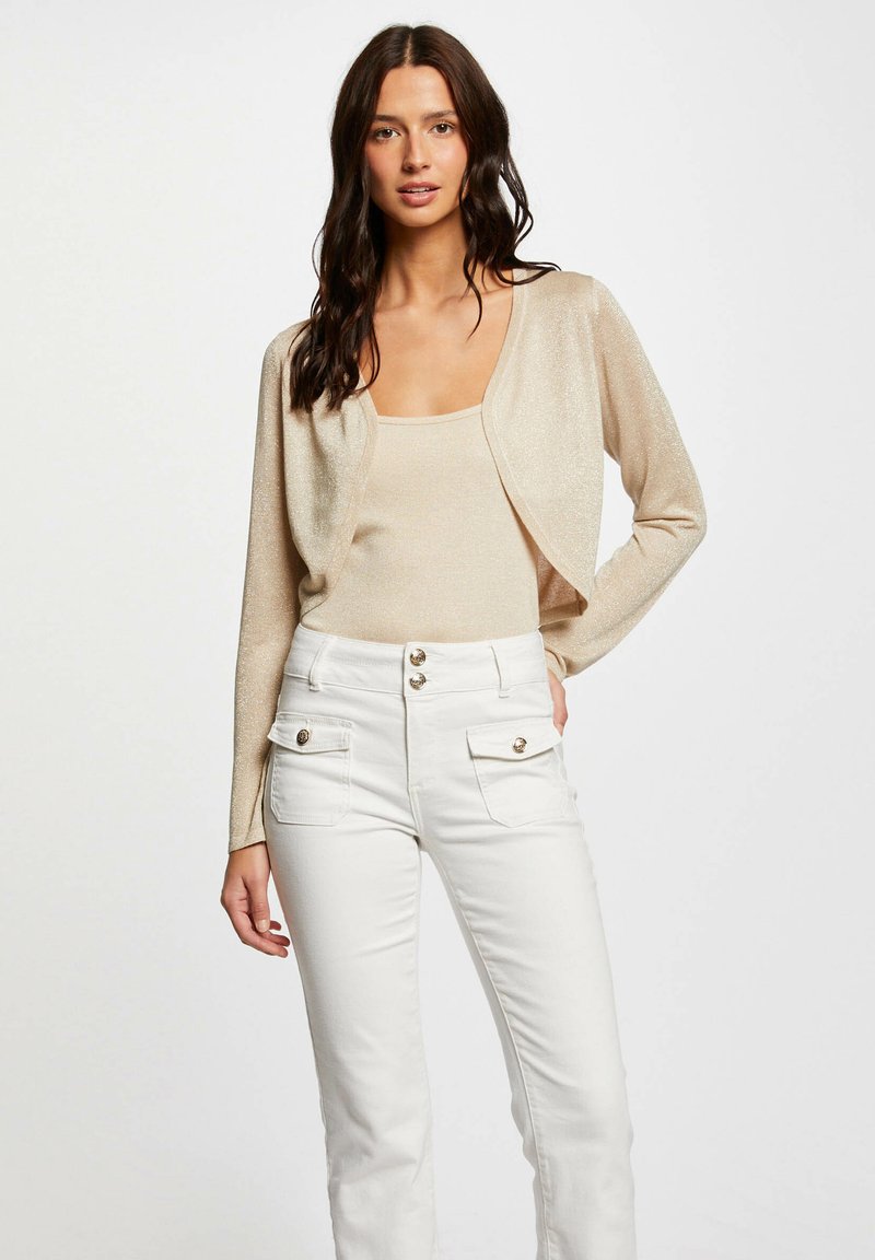 Morgan SHORT METALLISED THREADS - Gilet - dore/doré - ZALANDO.FR