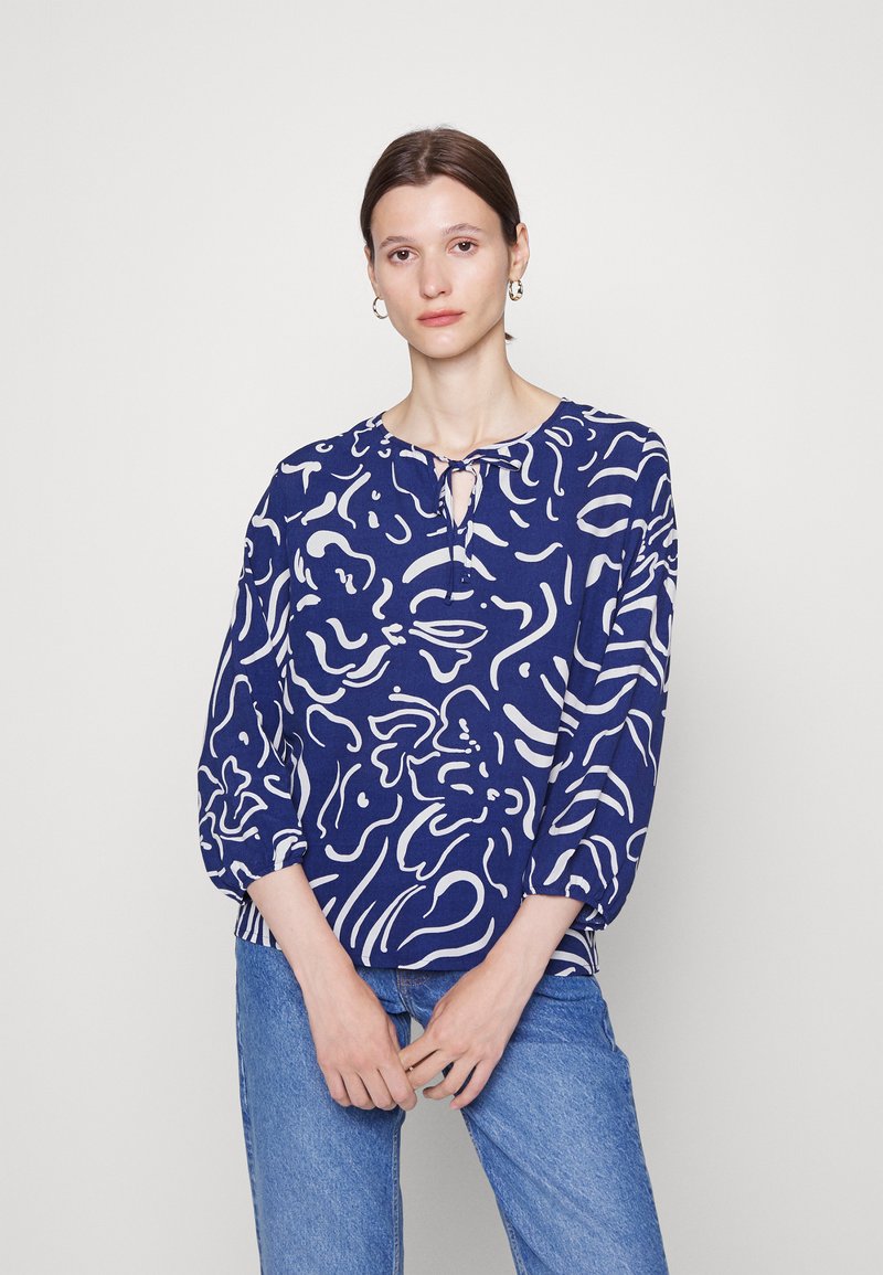 Re.draft BLOUSE 3/4 SLEEVE WITH LOOP - Bluse - blue/blau - Zalando.ch