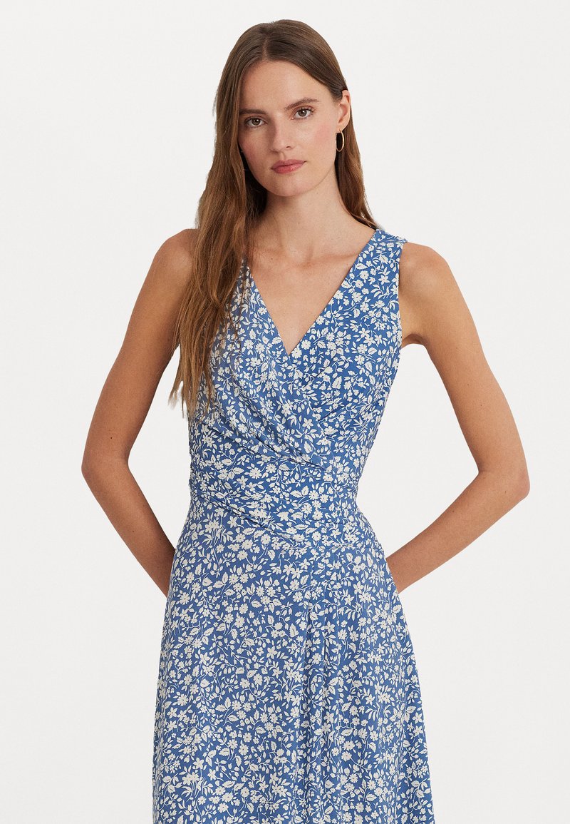Lauren Ralph Lauren AFARA SLEEVELESS DAY DRESS - Etuikleid - blue/cream/offwhite - Zalando.de