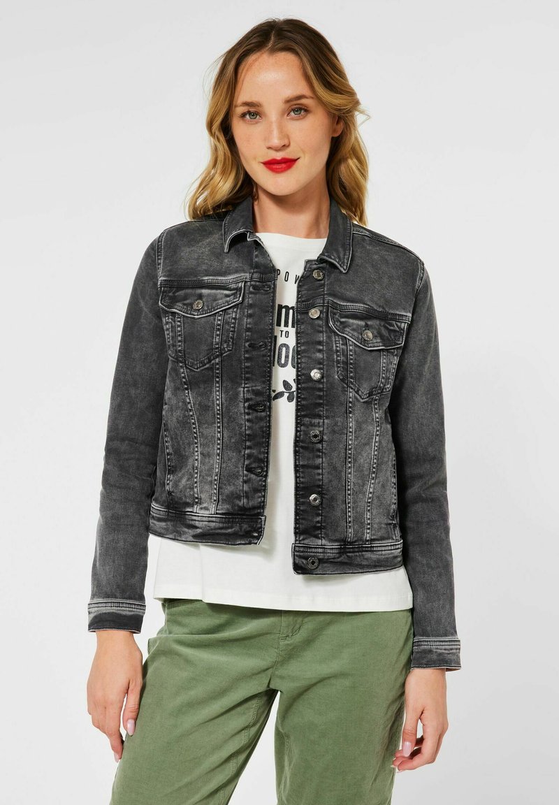 Street One Denim jacket - schwarz/black denim - Zalando