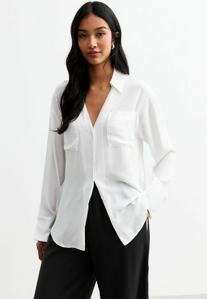 New Look LONG SLEEVE Button down blouse white Zalando