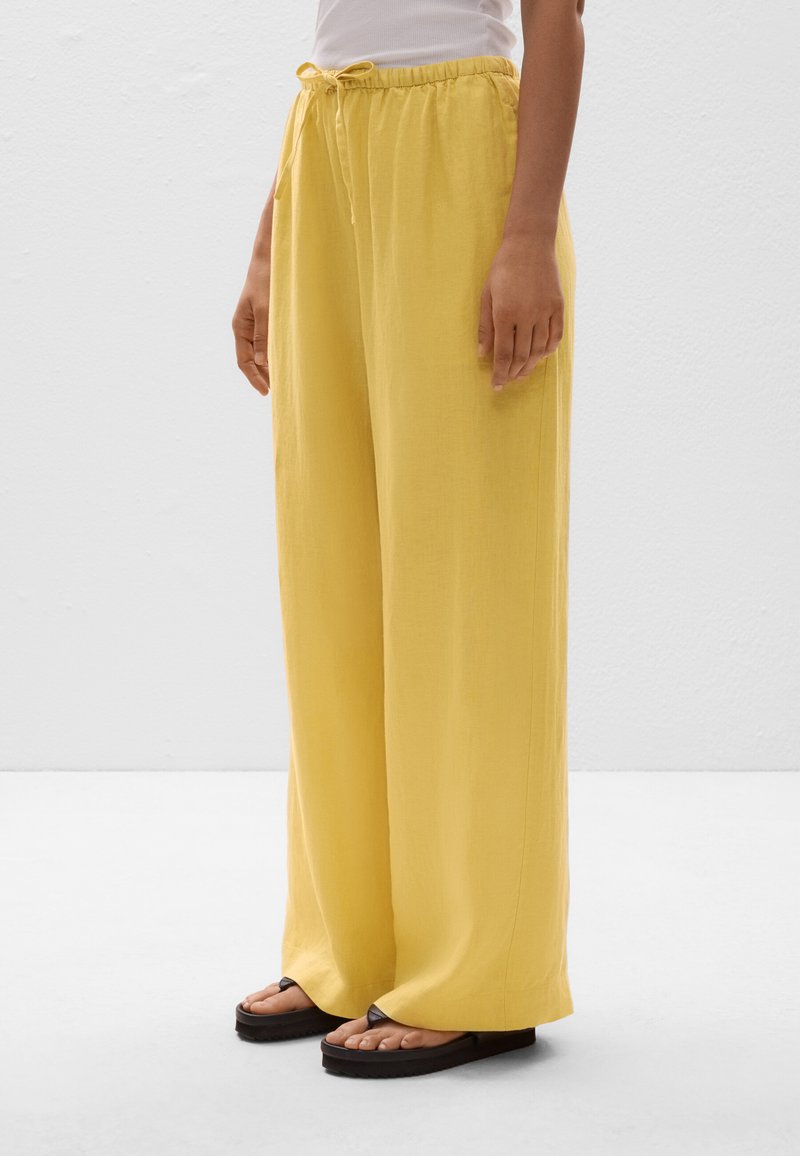 OYSHO LINEN STRAIGHT-LEG - Stoffhose - yellow/gelb - Zalando.de
