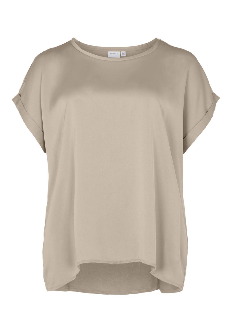 VILA PLUS SIZE ÜBERGRÖSSEN BASIC GLÄNZEND VILLET - Bluse - beige - Zalando.dk