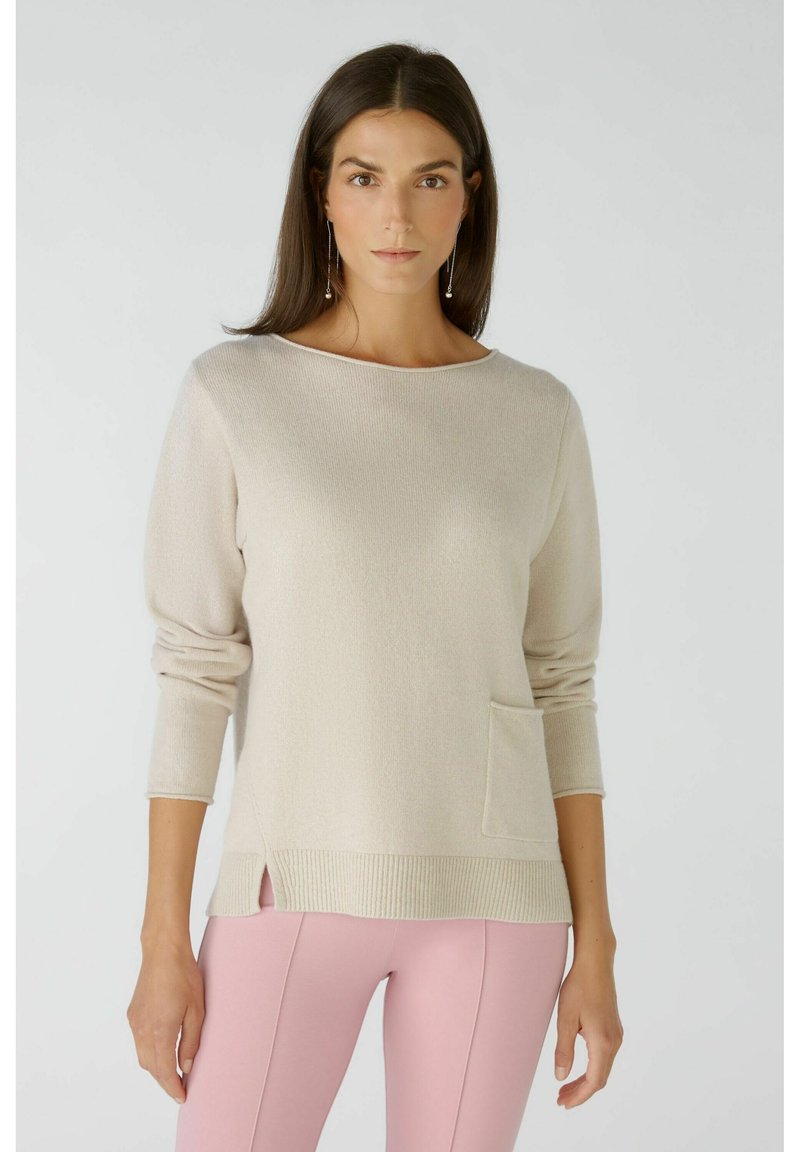 Oui Pullover - light beige mel/beige chiné - ZALANDO.FR