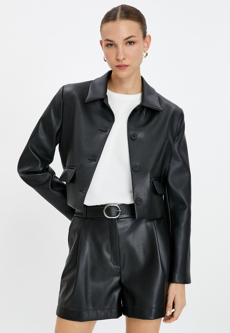 Koton Faux leather jacket - black - Zalando.de