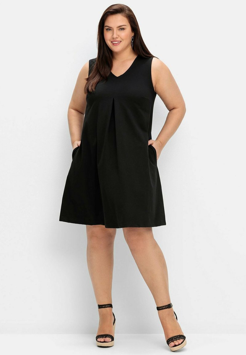 Sheego Jerseyjurk - schwarz/zwart - Zalando.nl