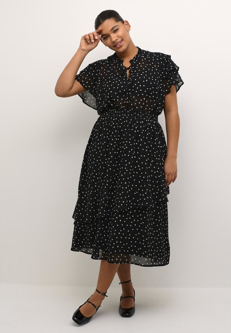 Kaffe Curve KCSALLIE - Pusero - black white dot/musta - Zalando.fi