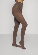 Swedish Stockings YLVA ORGANIC WOOL FISHBONE TIGHTS - Harisnyanadrágok - mid brown/barna ...