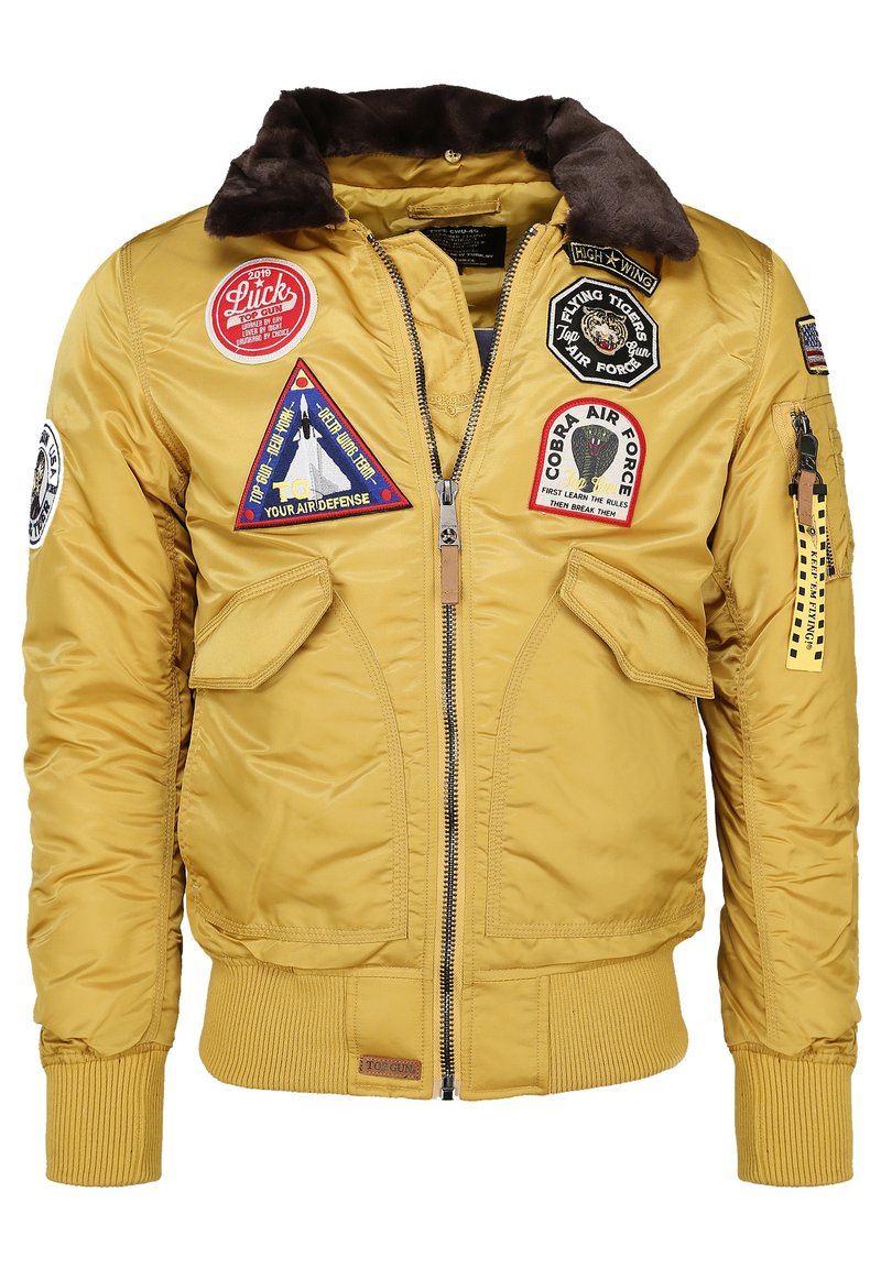 TOP GUN Bomberjacke - yellow/gelb - Zalando