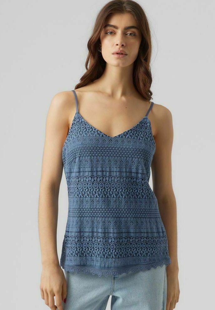 Vero Moda VMHONEY SINGLET - Top - china blue/blågrå - Zalando.dk