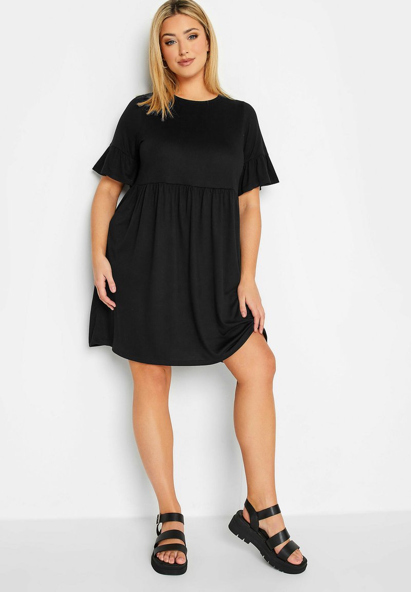 Yours Clothing Sukienka z dżerseju/czarny - Zalando.pl