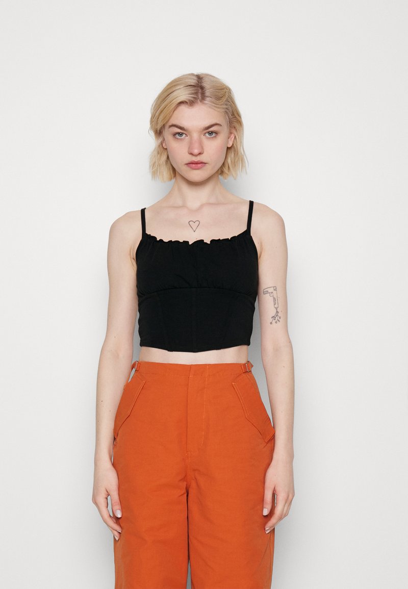 Hollister Co. BARE RUCHED BUST WIDER CHAIN - Top - casual black/schwarz ...