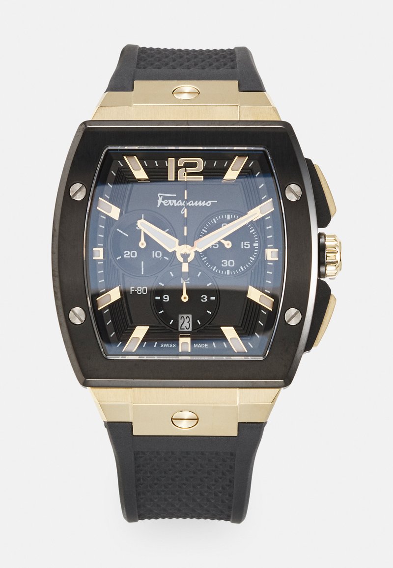 FERRAGAMO TONNEAU CHRONO - Ceas - black/gold-coloured/negru - Zalando.ro