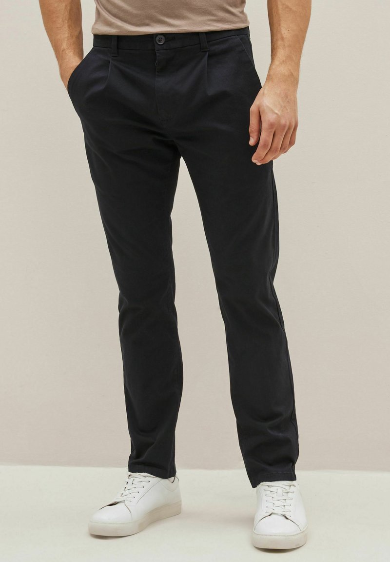 Next SLIM FIT SINGLE PLEAT - Chinot - navy blue/sininen - Zalando.fi