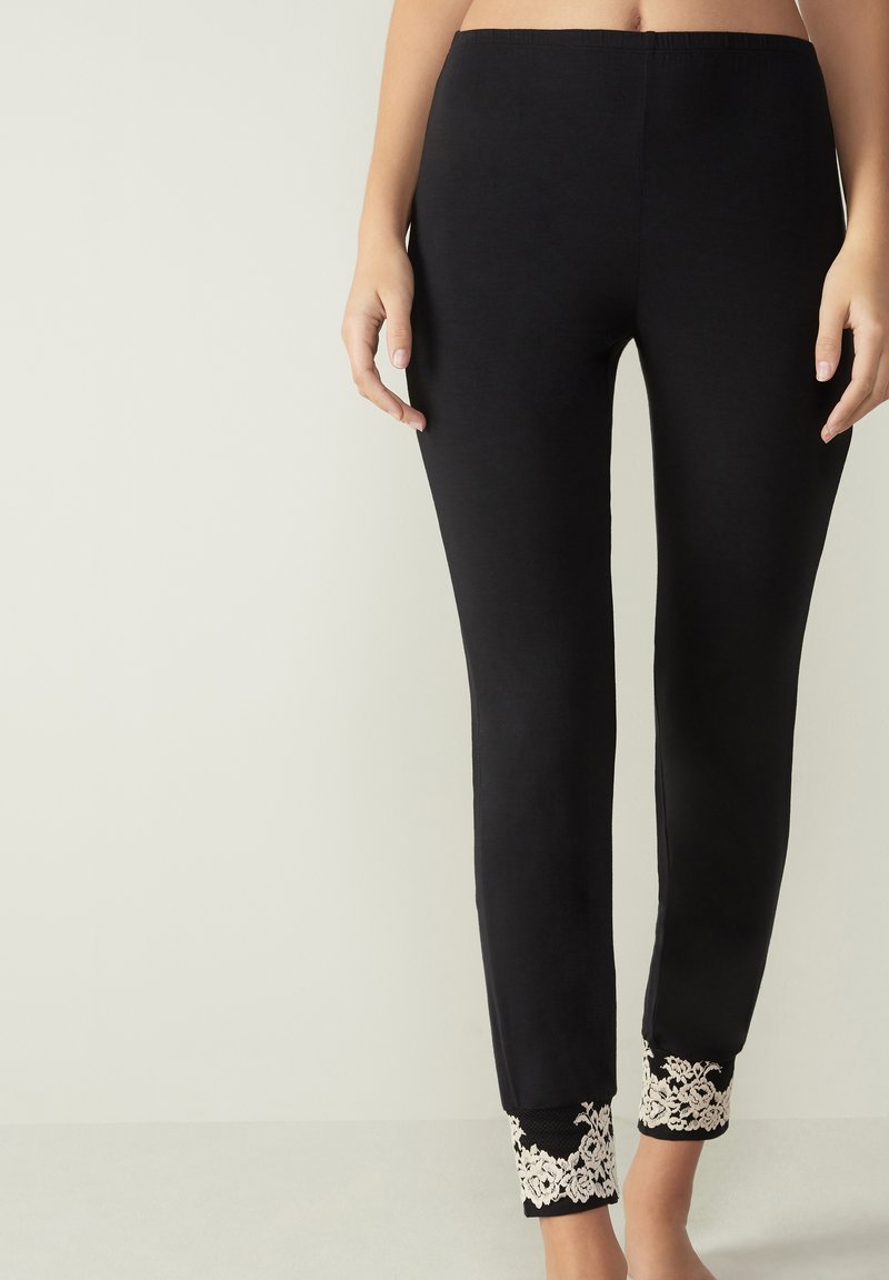 Intimissimi PRETTY FLOWER - Pyjamabroek - nero/ivory/gemêleerd zwart ...