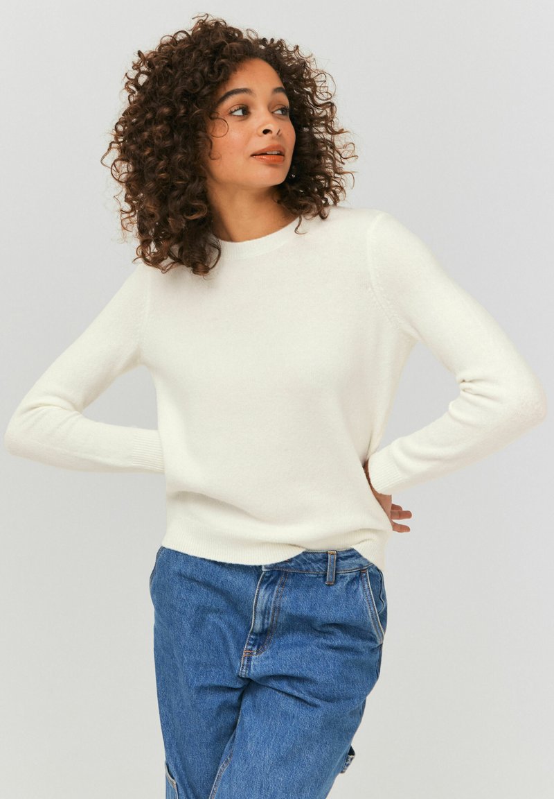 BZB COL ROND UNI - Pullover - blanc - ZALANDO.FR