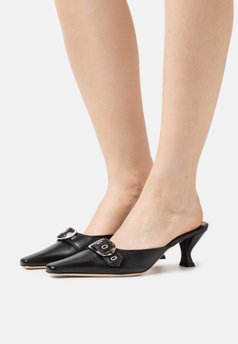 BY FAR EVELYN - Magas sarkú papucsszandálok - black/fekete - Zalando.hu