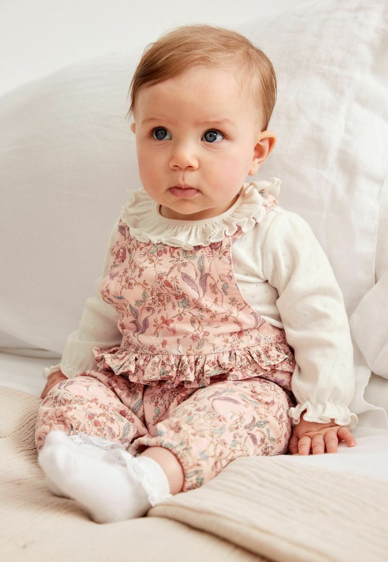 Next BABY FLORAL DITSY CORD DUNGAREE AND BODYSUIT - Body - pale pink ...