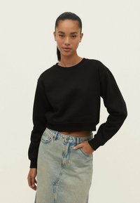 Stradivarius BASIC CROPPED - Sweater - black/zwart - Zalando.be
