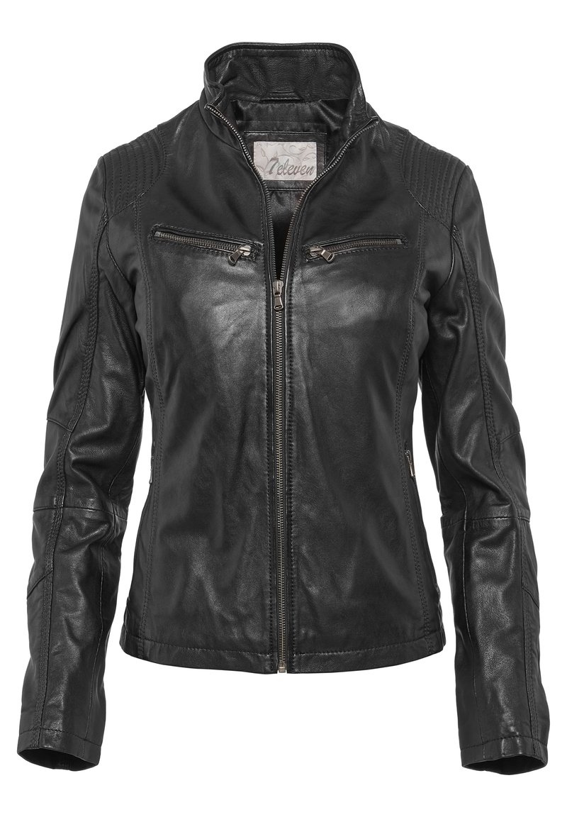 7eleven SEJINA - Leren jas - schwarz/zwart - Zalando.be