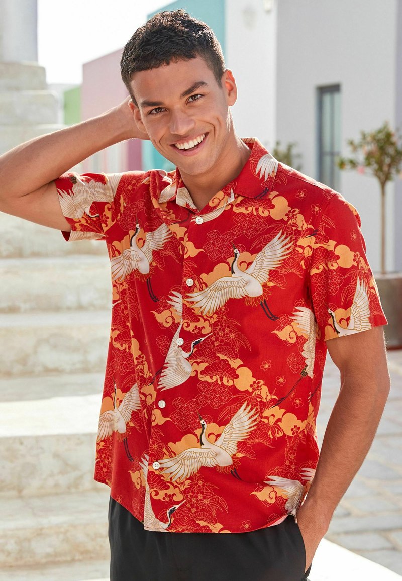 Next SHORT SLEEVE PRINTED STANDARD - Chemise - red/rouge - ZALANDO.CH