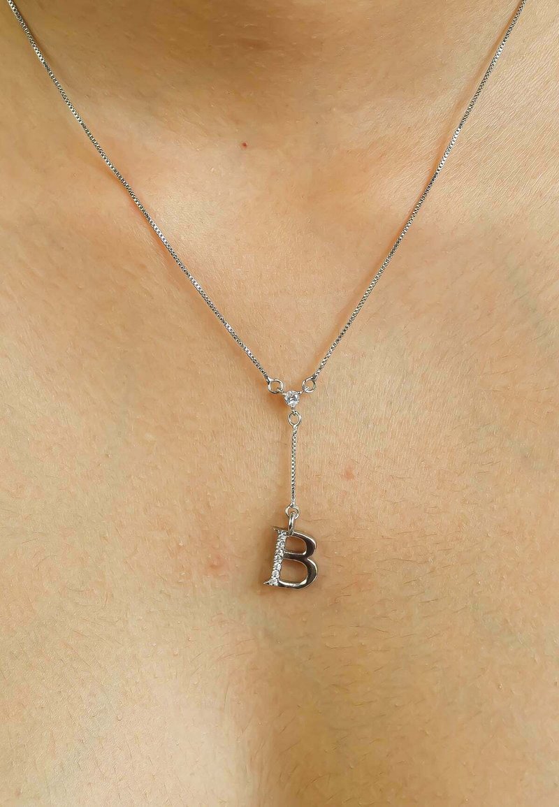 Be Sunset INITIAL ALPHABET LETTER B PENDANT - Collar - silver-coloured ...