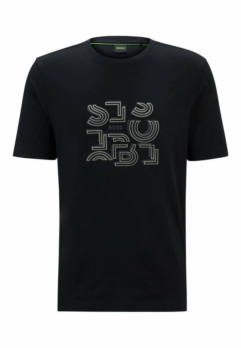 BOSS Print T-shirt - black one/black - Zalando.co.uk