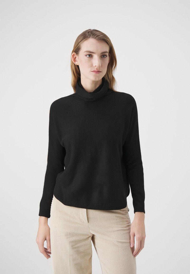 Davida Cashmere CURVED TURTLENECK - Strickpullover - black/schwarz ...